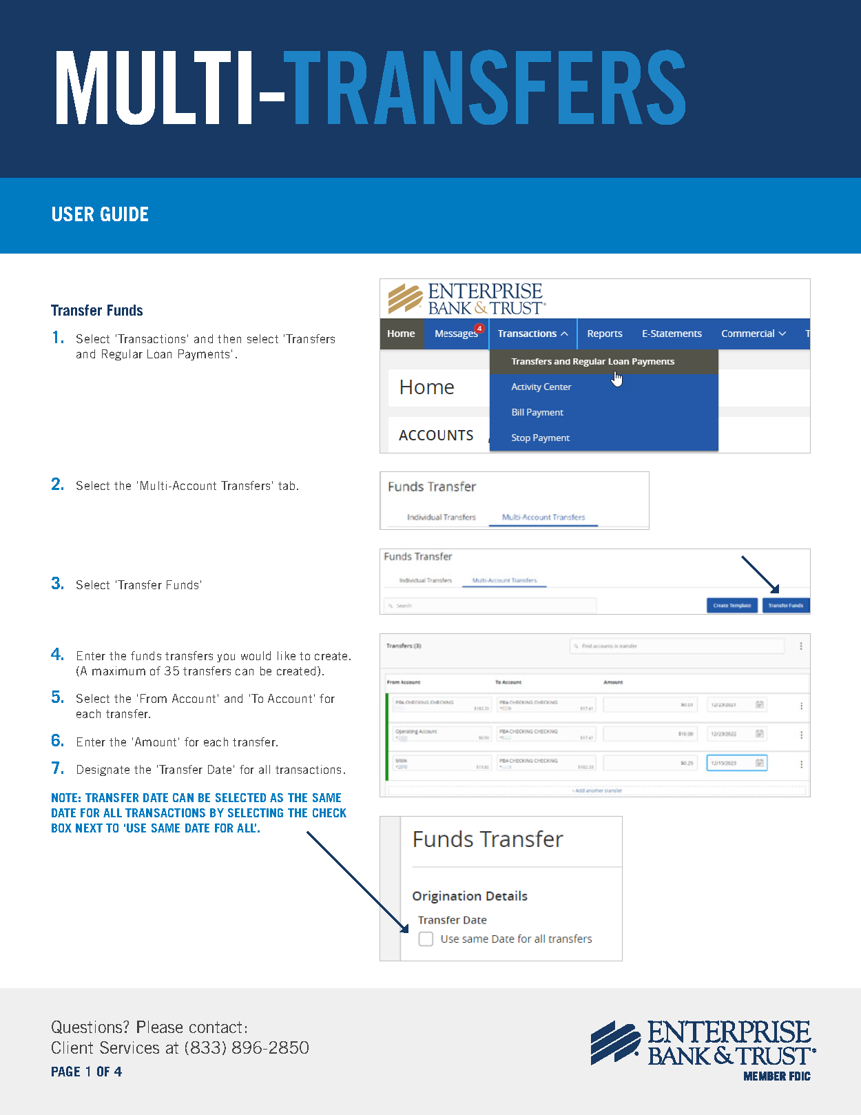 User Guides: Commercial Banking | Enterprise Bank & Trust